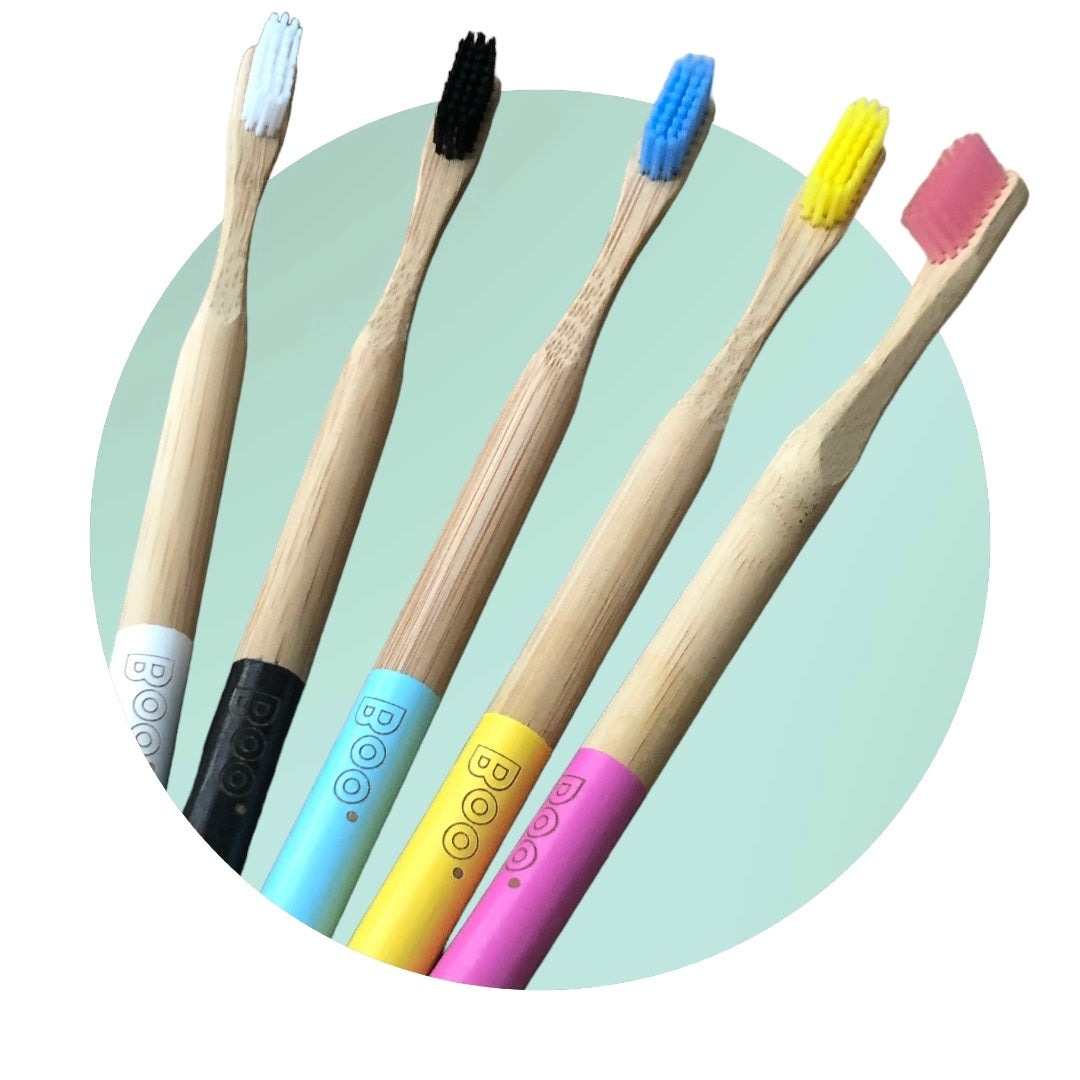 Bamboo Adult's Toothbrush| Coloured Medium Bristle – The Boo Collective